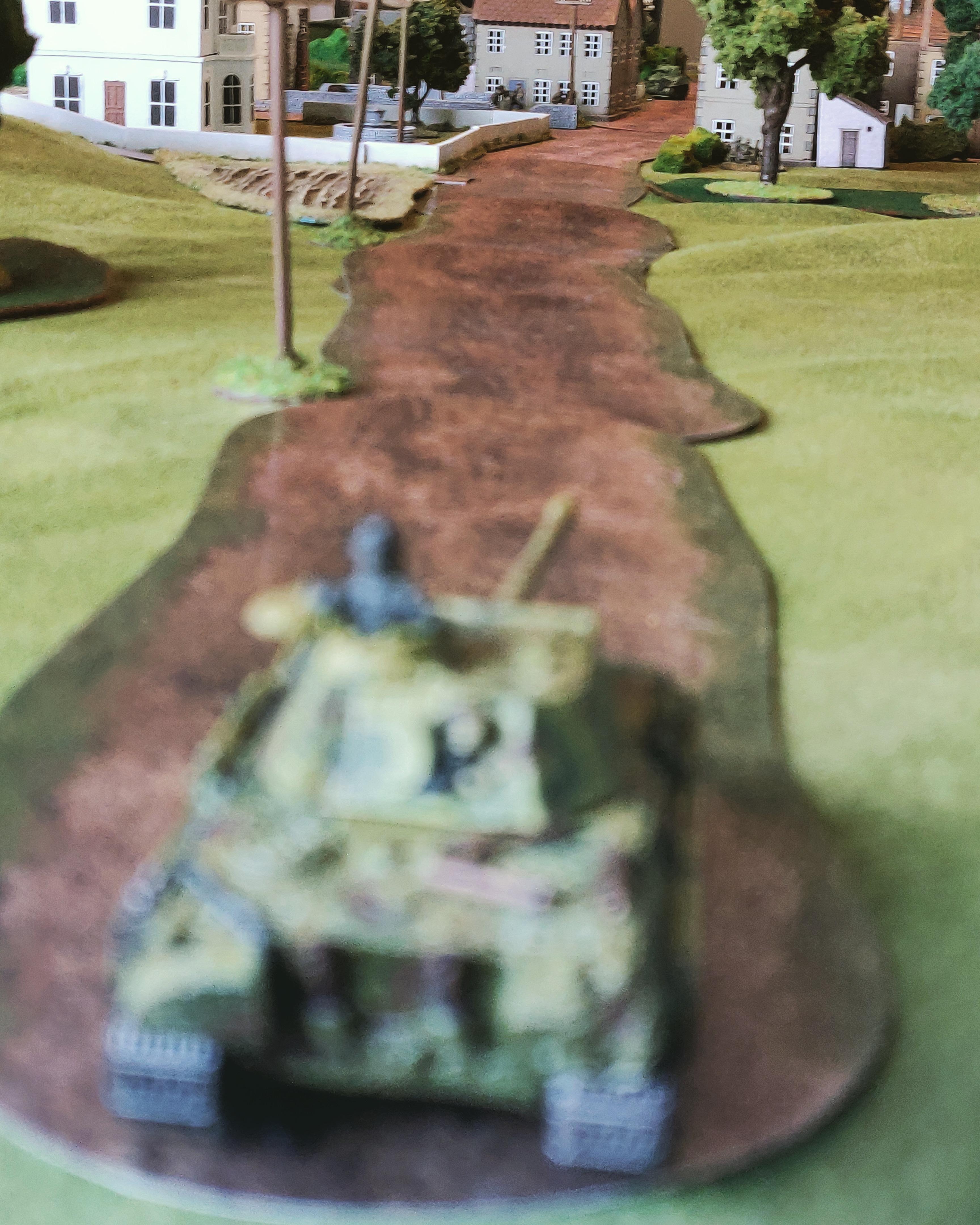 Germans, Normandie, Panzer - A mighty Panther Ausf A arrives, sighting an M4 Sherman along the ...